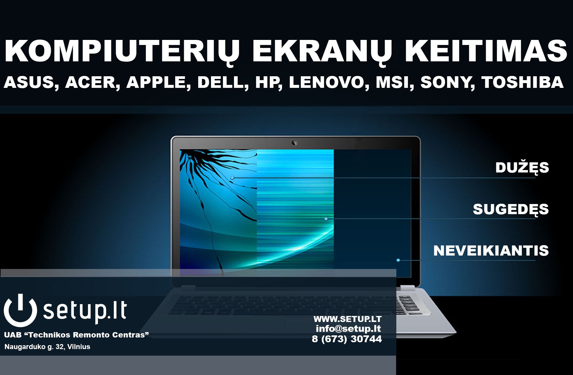 Kompiuterio ekrano keitimas – Setup.lt